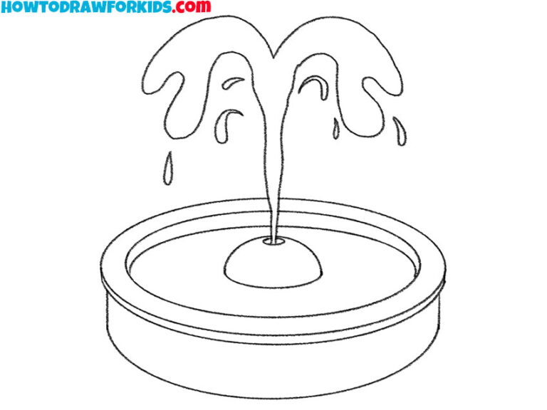 How to Draw a Fountain - Easy Drawing Tutorial For Kids