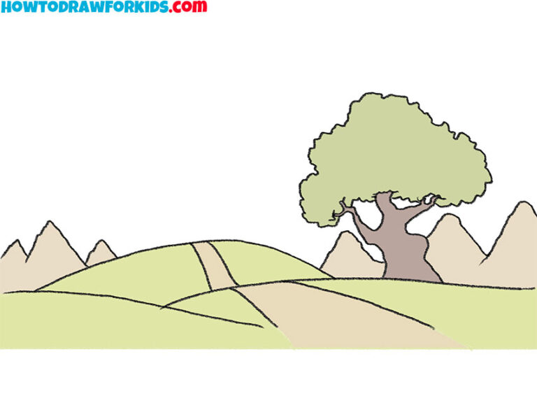 How to Draw a Valley - Easy Drawing Tutorial For Kids