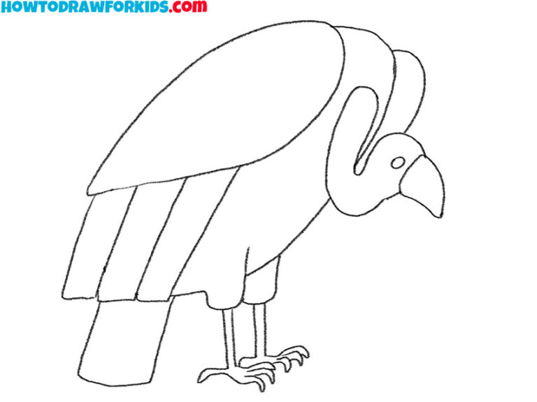 How to Draw a Vulture - Easy Drawing Tutorial For Kids