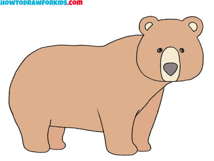 How to Draw a Brown Bear - Easy Drawing Tutorial For Kids