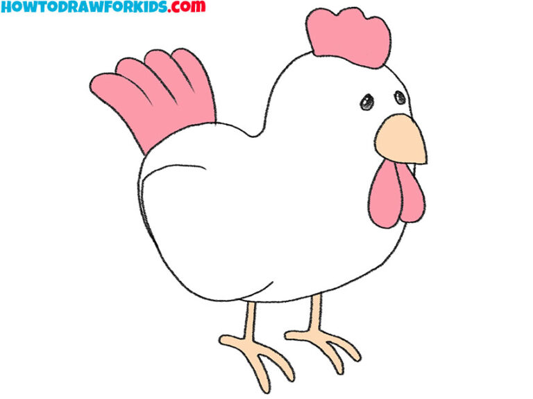 How to Draw a Cartoon Chicken - Easy Drawing Tutorial For Kids