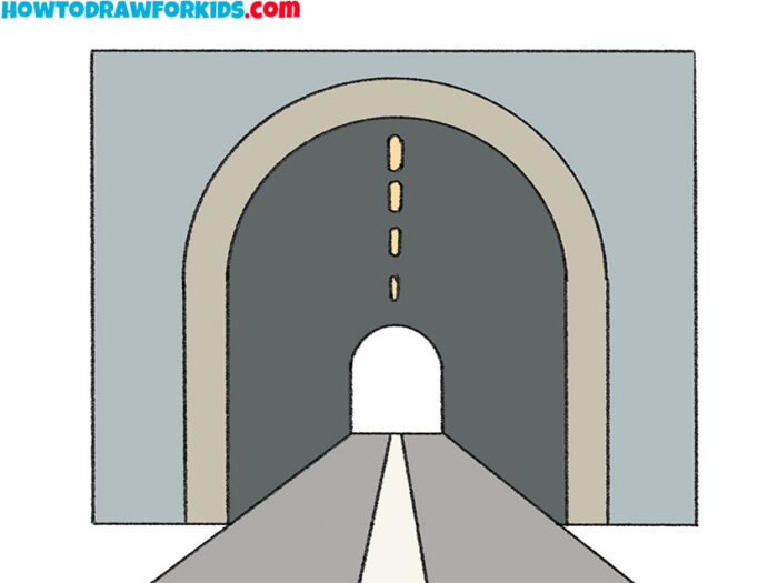 How to Draw a Tunnel - Easy Drawing Tutorial For Kids