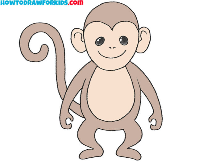 How to Draw a Cute Monkey - Easy Drawing Tutorial For Kids