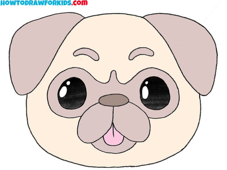 How to Draw a Pug Face - Easy Drawing Tutorial For Kids