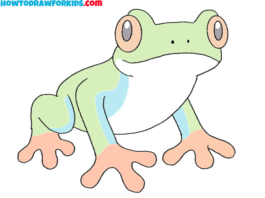 How To Draw A Tree Frog Easy Drawing Tutorial For Kids