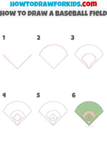 How to Draw a Baseball Field - Easy Drawing Tutorial For Kids