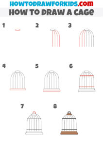 How to Draw a Cage - Easy Drawing Tutorial For Kids