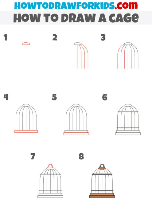 How to Draw a Cage - Easy Drawing Tutorial For Kids