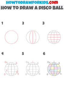 How to Draw a Disco Ball - Easy Drawing Tutorial For Kids