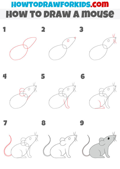 How to Draw a Mouse - Drawing Tutorial For Kids