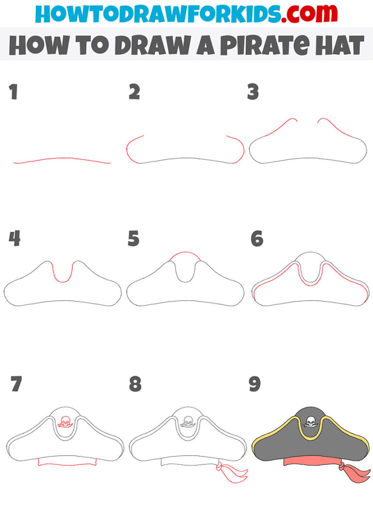 How to Draw a Pirate Hat - Easy Drawing Tutorial For Kids