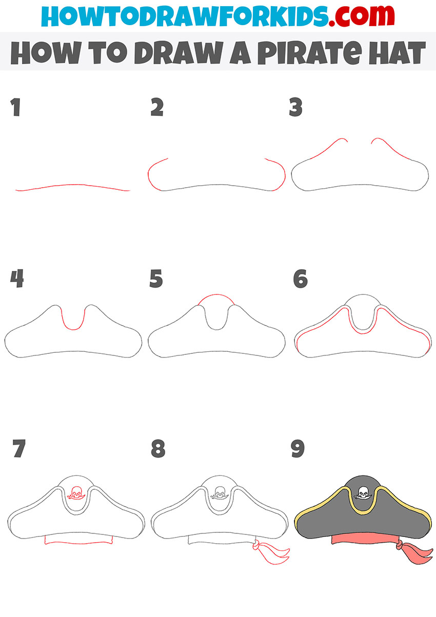 How To Draw A Pirate Hat Easy Drawing Tutorial For Kids