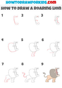 How to Draw a Roaring Lion - Easy Drawing Tutorial For Kids