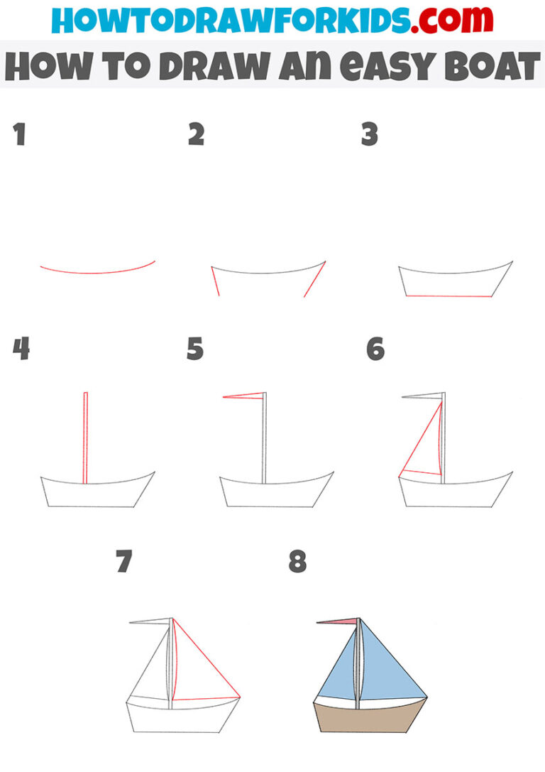 How to Draw a Boat - Easy Drawing Tutorial For Kids