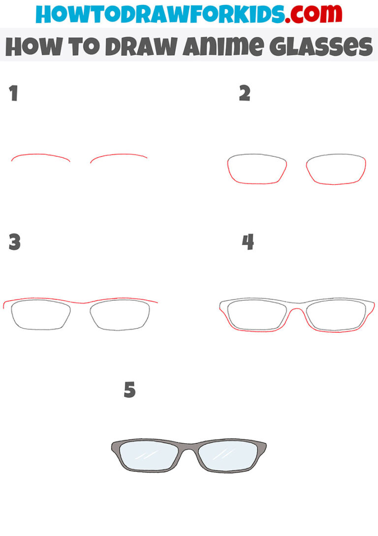 How to Draw Anime Glasses - Easy Drawing Tutorial For Kids