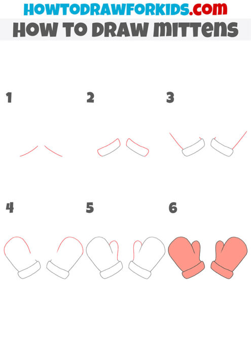 How to Draw Mittens - Easy Drawing Tutorial For Kids