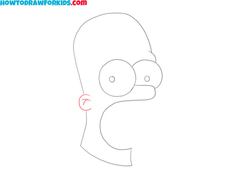 How to Draw Homer Simpson Head - Drawing Tutorial For Kids