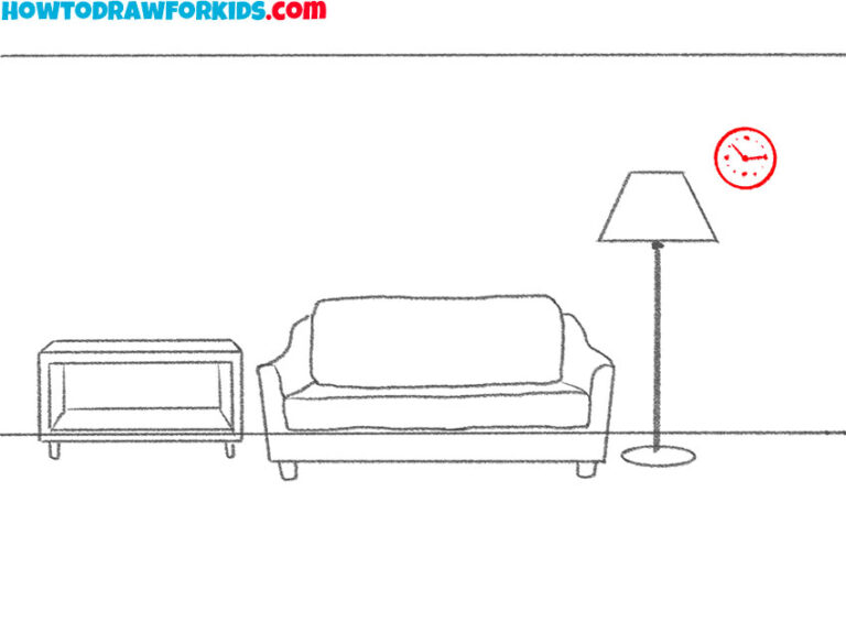 How to Draw a Living Room - Easy Drawing Tutorial For Kids