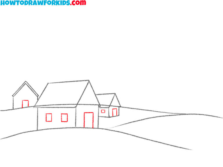 How to Draw a Village - Easy Drawing Tutorial For Kids