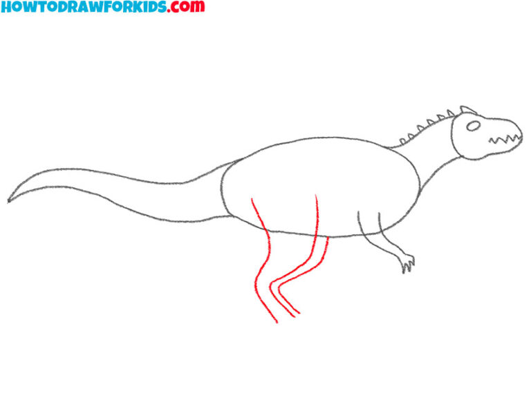 How to Draw an Allosaurus - Easy Drawing Tutorial For Kids
