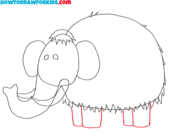 How to Draw a Mammoth - Easy Drawing Tutorial For Kids