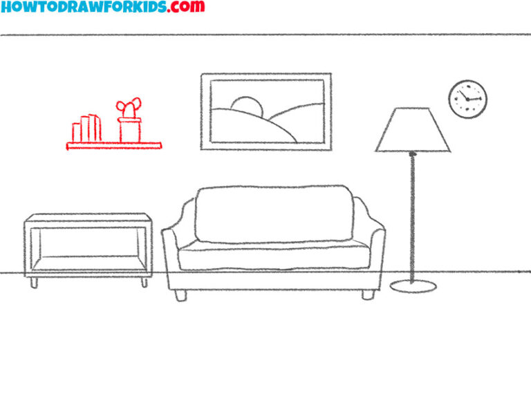 How to Draw a Living Room - Easy Drawing Tutorial For Kids