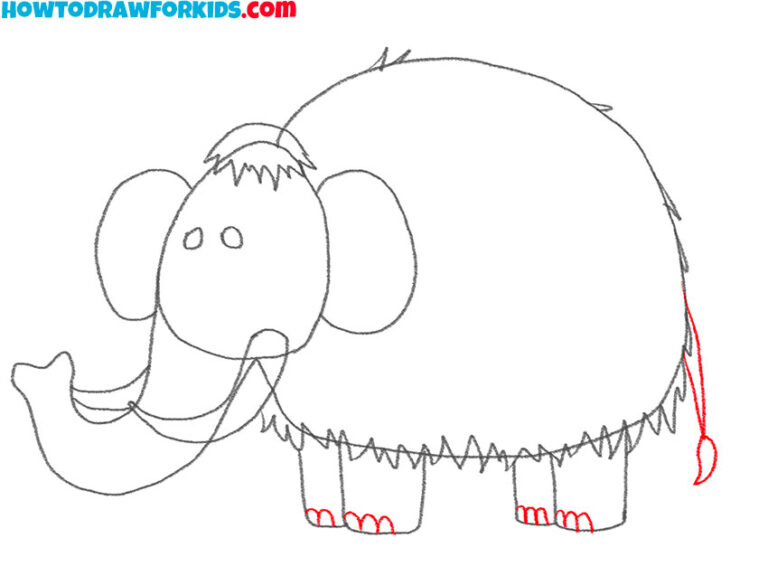 How to Draw a Mammoth - Easy Drawing Tutorial For Kids
