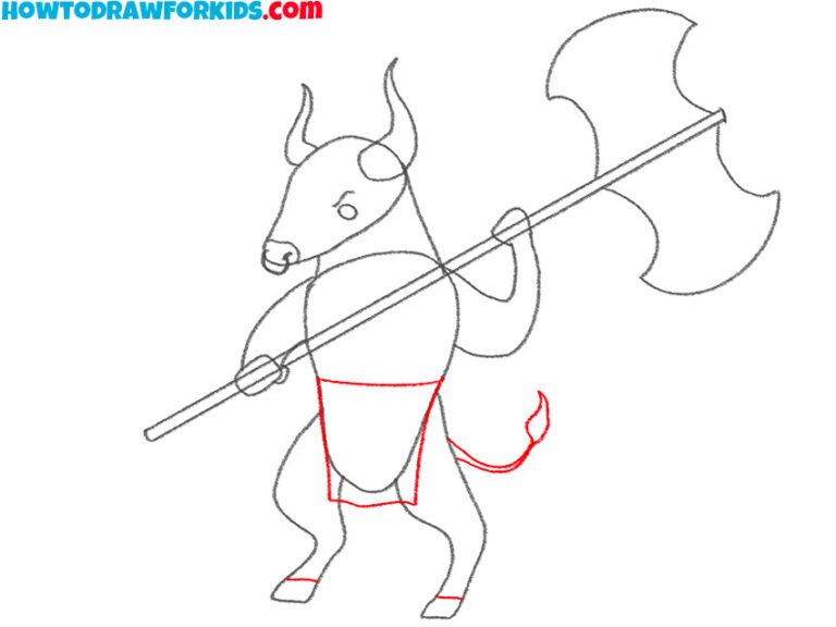 How to Draw the Minotaur - Easy Drawing Tutorial For Kids
