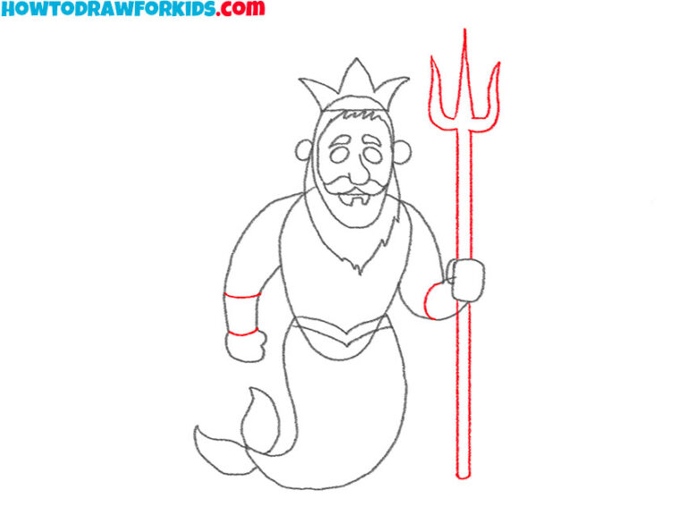 How to Draw Poseidon - Easy Drawing Tutorial For Kids