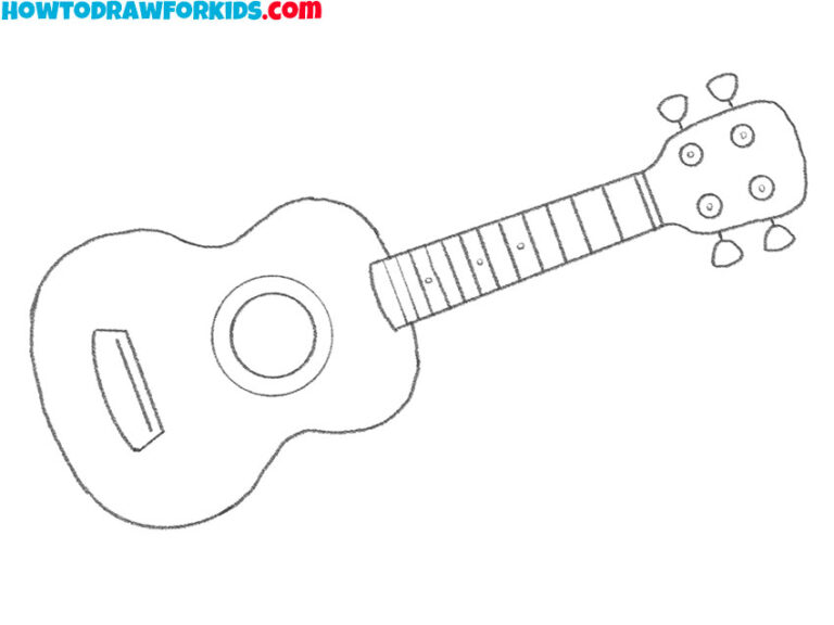How to Draw a Ukulele - Easy Drawing Tutorial For Kids