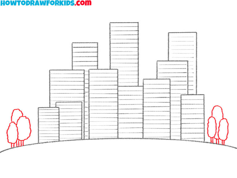 How to Draw a Town - Easy Drawing Tutorial For Kids