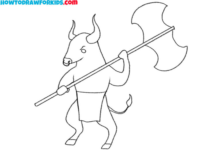 How to Draw the Minotaur - Easy Drawing Tutorial For Kids