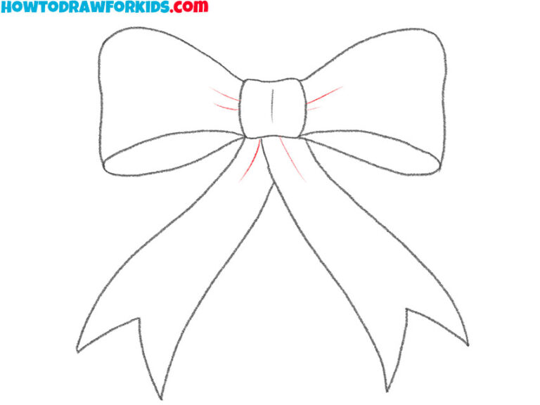How to Draw a Christmas Bow - Easy Drawing Tutorial For Kids