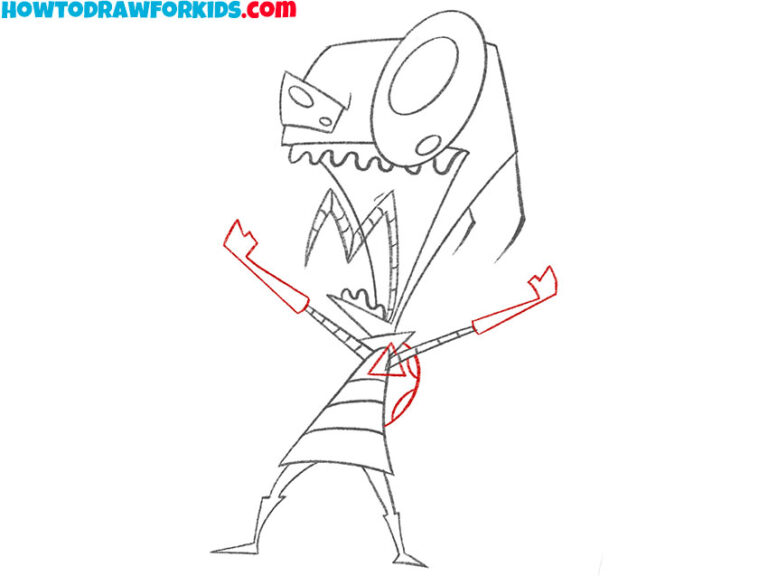 How to Draw Invader Zim - Easy Drawing Tutorial For Kids