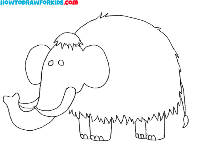 How to Draw a Mammoth - Easy Drawing Tutorial For Kids
