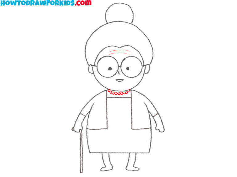 How to Draw an Old Lady - Easy Drawing Tutorial For Kids