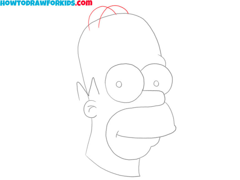 How to Draw Homer Simpson Head - Drawing Tutorial For Kids