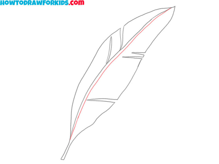 How to Draw a Palm Leaf - Easy Drawing Tutorial For Kids