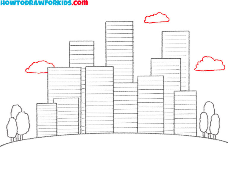 How to Draw a Town - Easy Drawing Tutorial For Kids