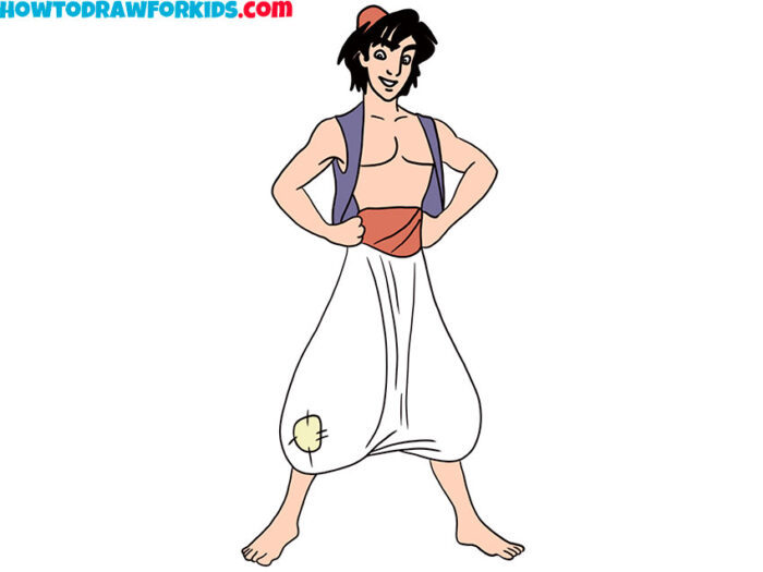 How to Draw Aladdin - Easy Drawing Tutorial For Kids