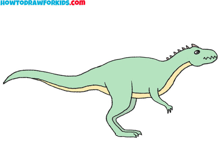 How to Draw an Allosaurus - Easy Drawing Tutorial For Kids