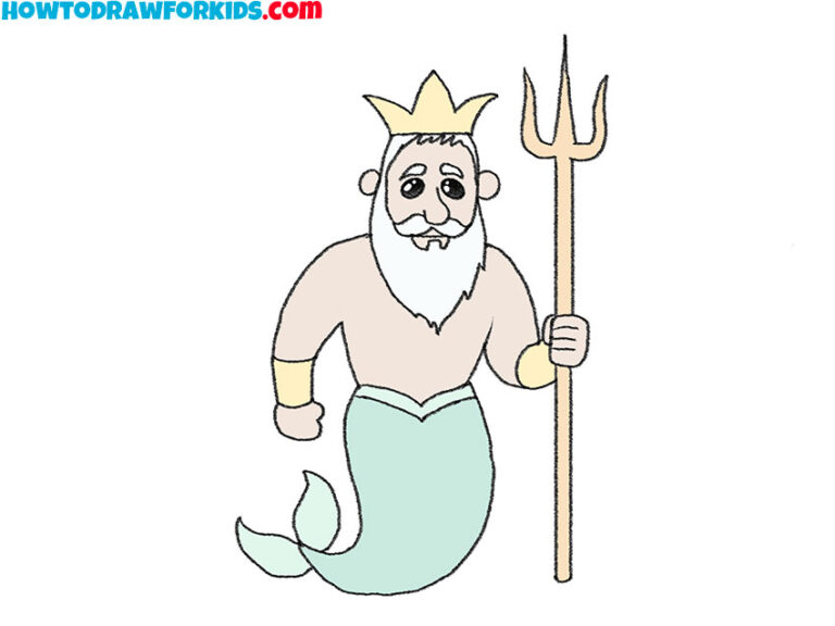 How to Draw Poseidon - Easy Drawing Tutorial For Kids