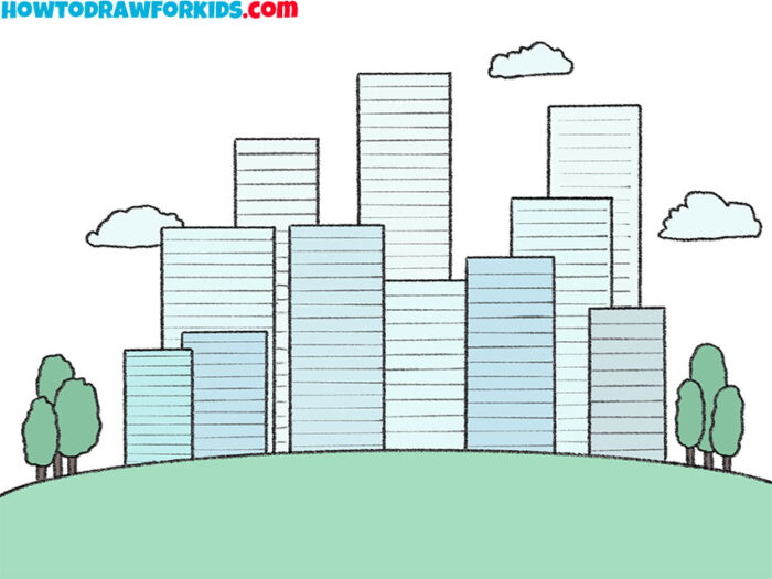 How to Draw a Town - Easy Drawing Tutorial For Kids