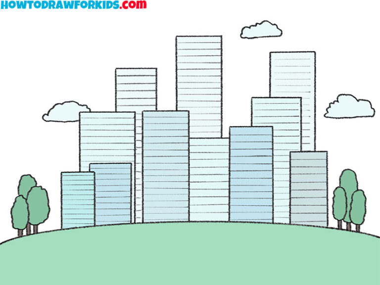 How to Draw a Town - Easy Drawing Tutorial For Kids