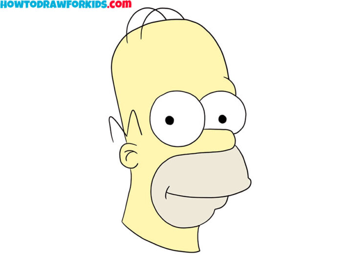 How to Draw Homer Simpson Head - Drawing Tutorial For Kids