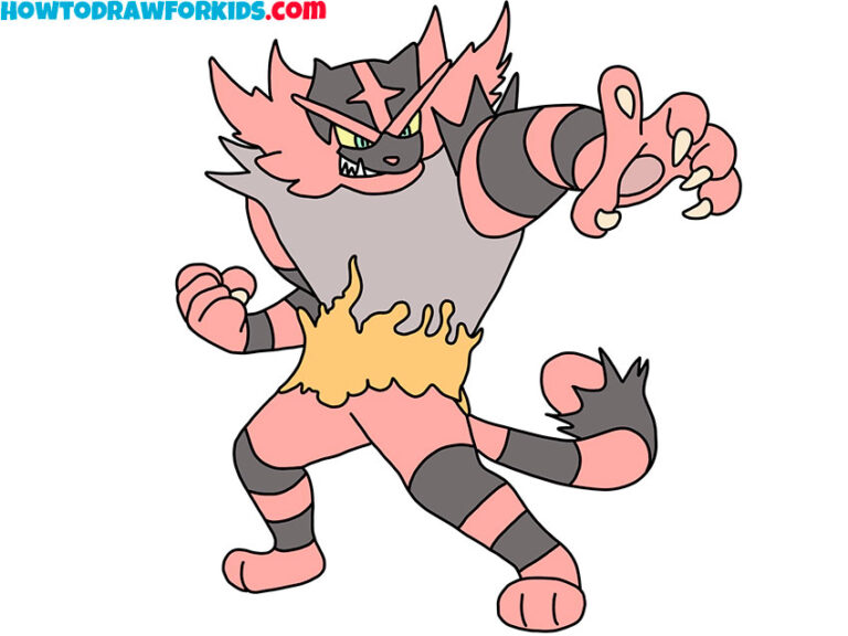 How to Draw Incineroar - Easy Drawing Tutorial For Kids
