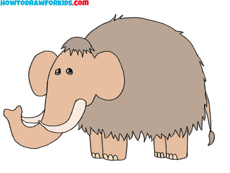 How to Draw a Mammoth - Easy Drawing Tutorial For Kids