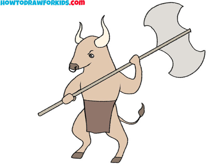 How to Draw the Minotaur - Easy Drawing Tutorial For Kids