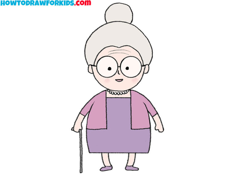How to Draw an Old Lady - Easy Drawing Tutorial For Kids