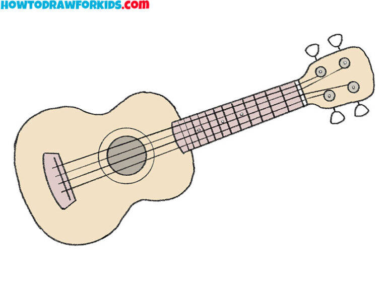 How to Draw a Ukulele - Easy Drawing Tutorial For Kids